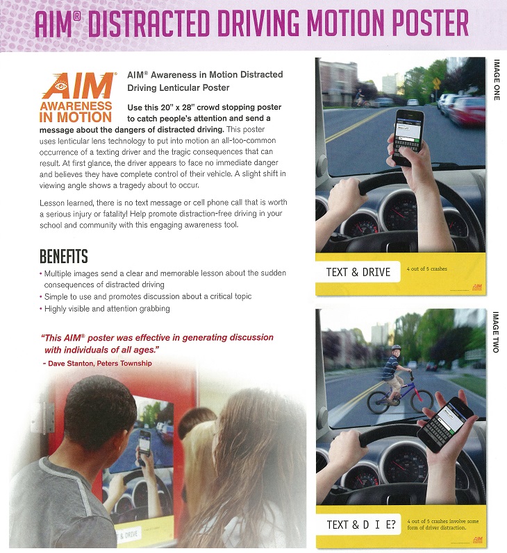 AIM (Awareness in Motion) Distracted Driving Motion Poster